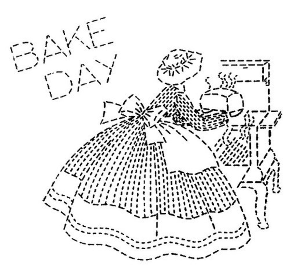 Digital Embroidery Pattern 3475 Colonial Girls - Sunbonnet Ladies ...