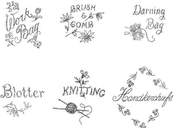 Bag Labels Digital Hand Embroidery Handkerchief Darning - Etsy