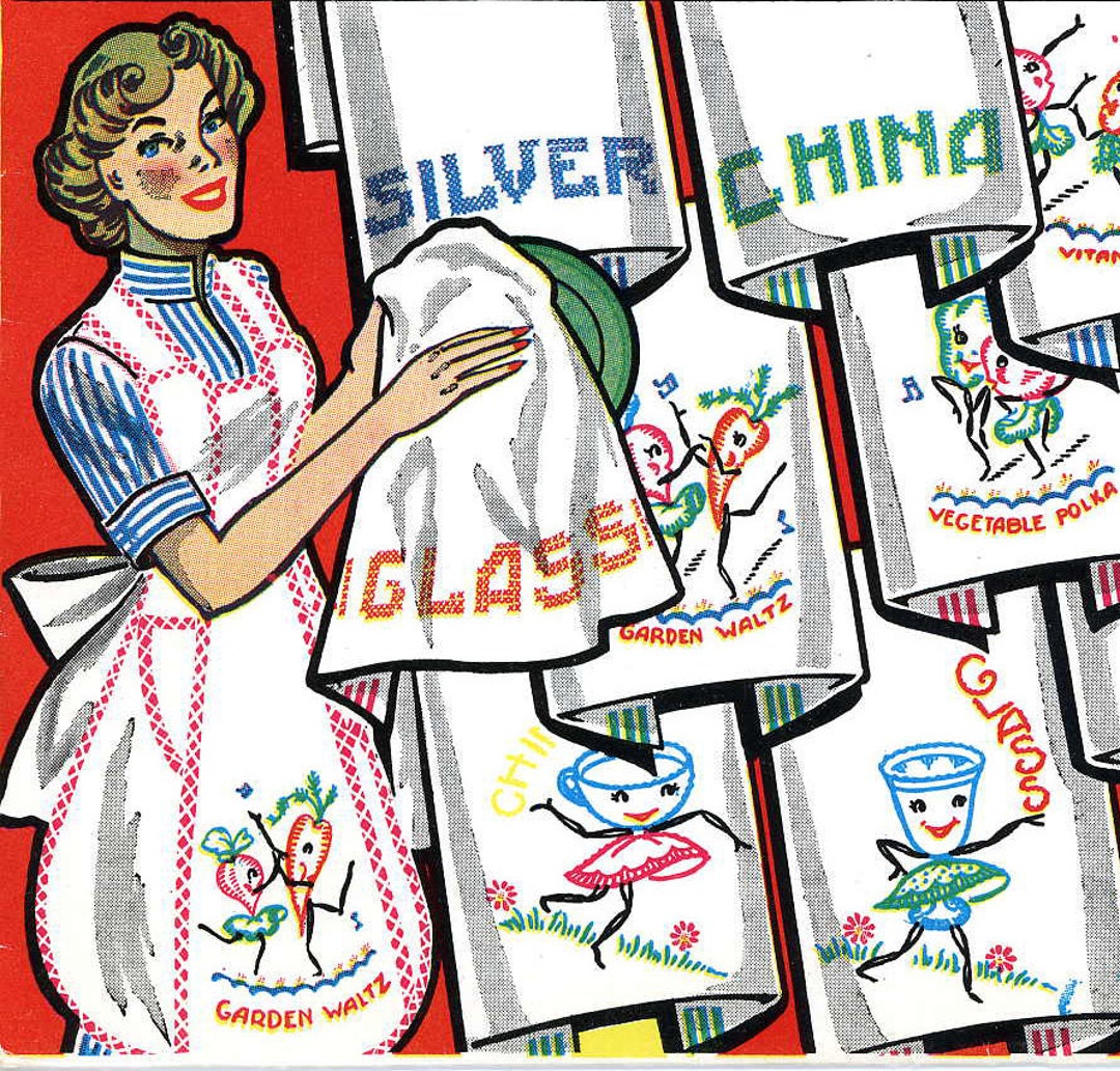 Digital Hand Embroidery 186 Dancing Vegetables for Tea Towels ...