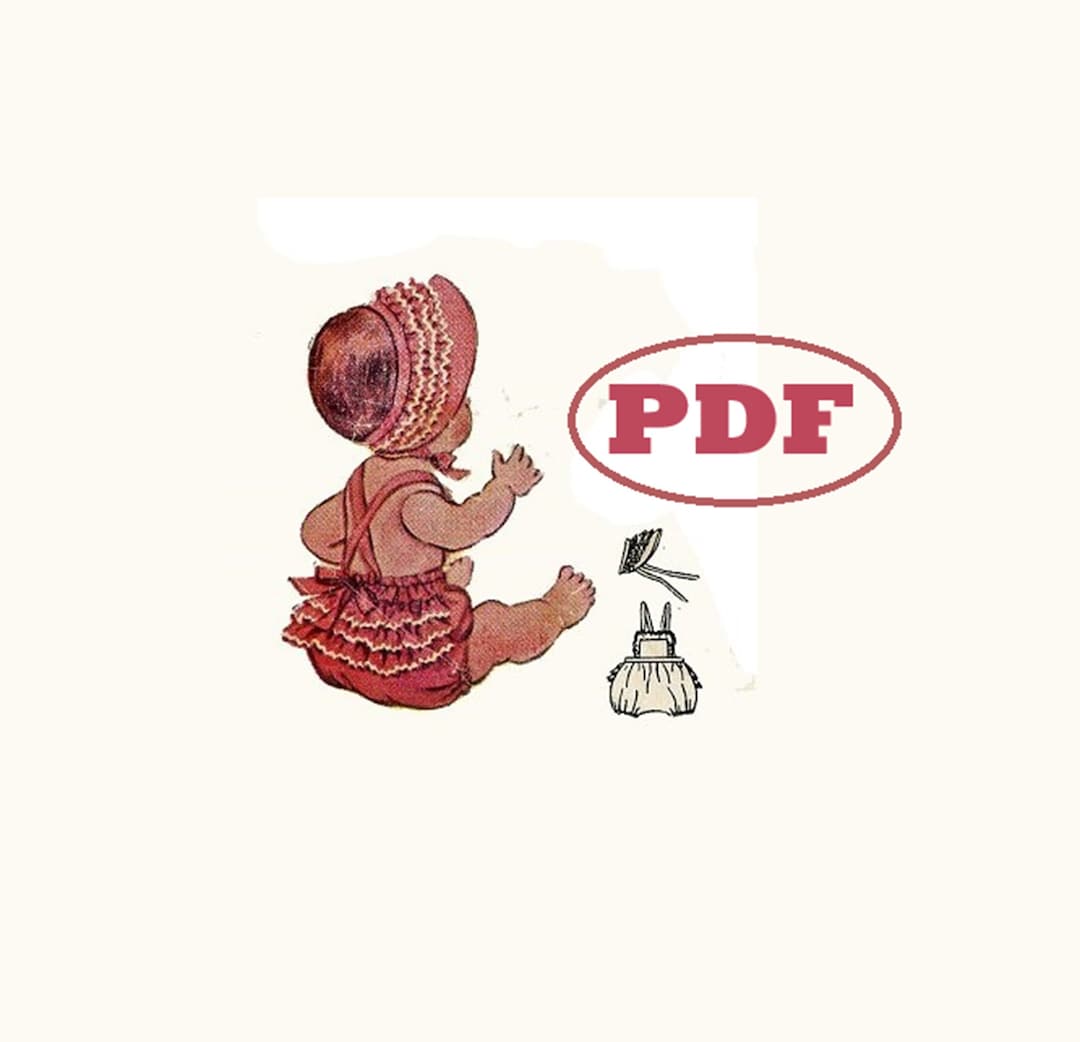 Vintage Retro Doll Clothing Pattern - PDF Download - 2659 for 18" Baby ...