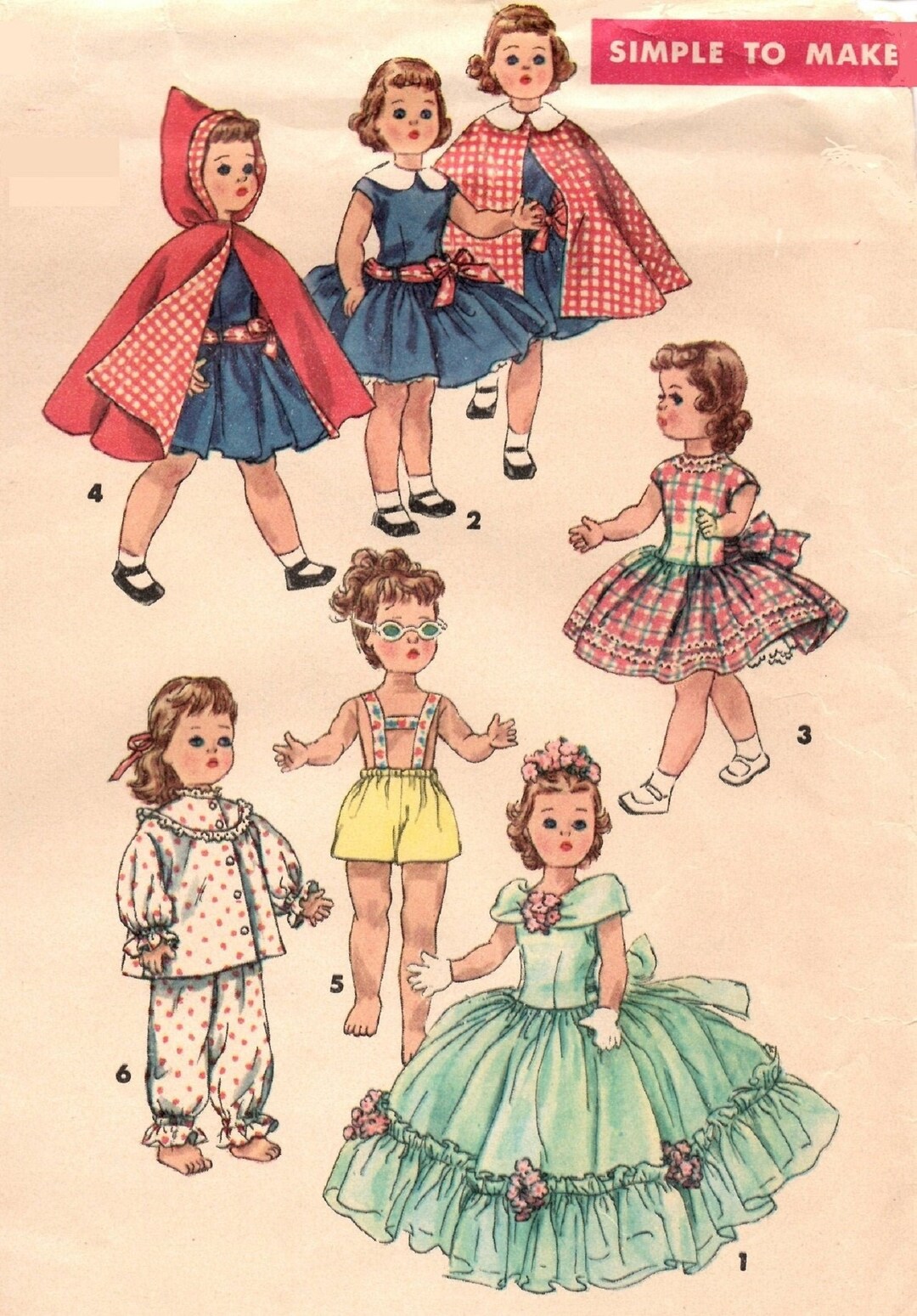 Toni Walker Doll Clothes PATTERN in Digital PDF Format 1405 - 19" P93 Sweet Sue Miss Curity ...
