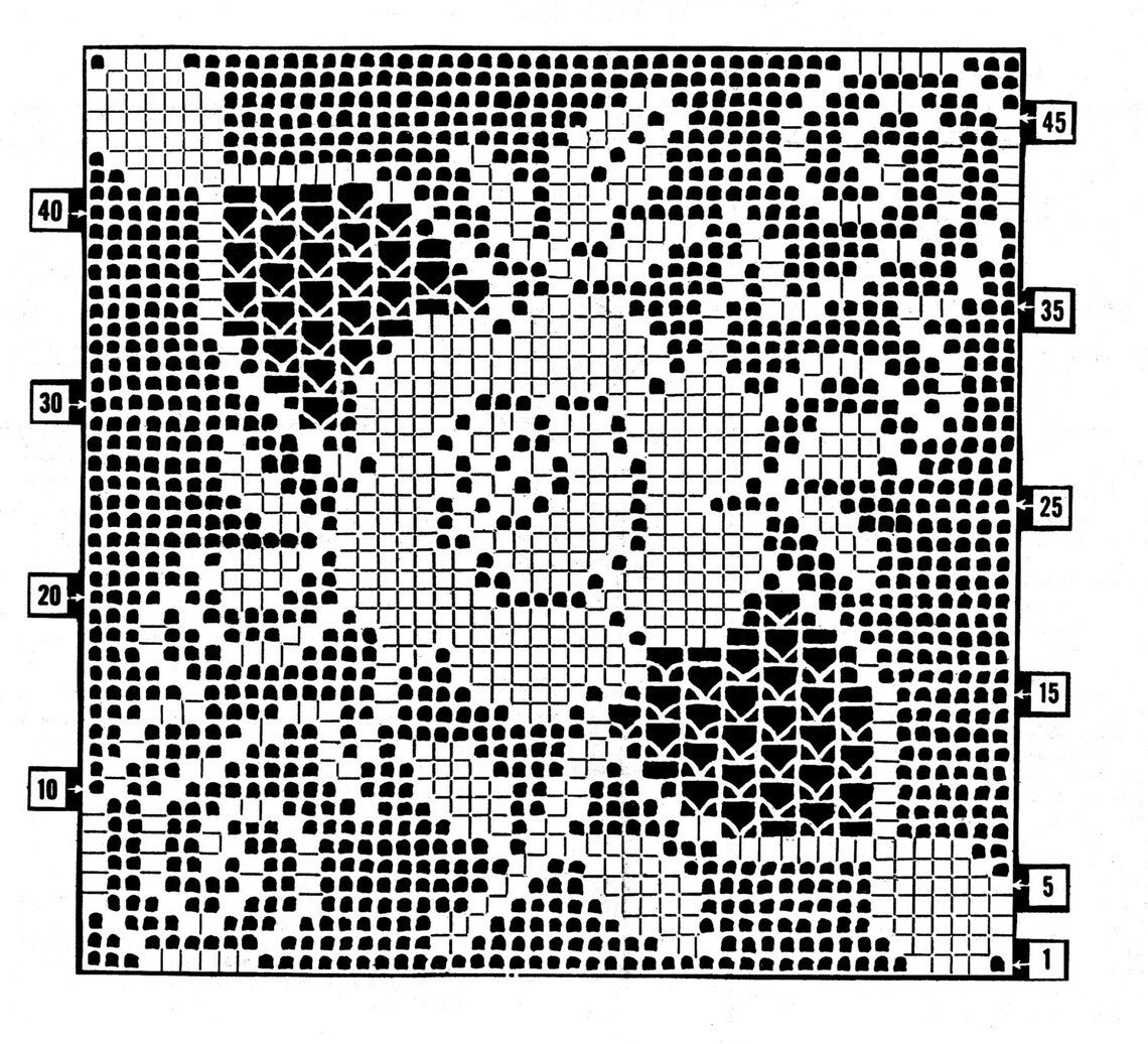 Rose Filet Motif Crochet Pattern 7120 for Scarfs Cloths Bed - Etsy