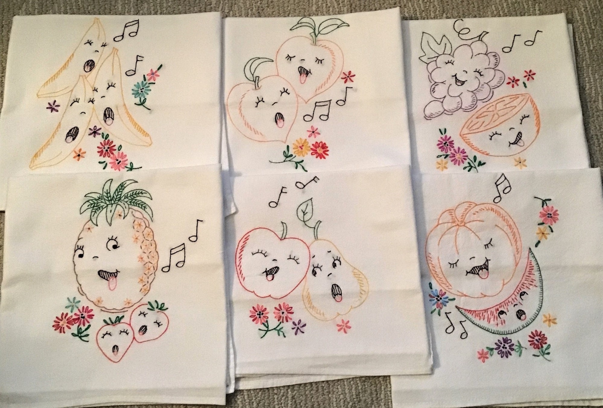 Digital Hand Embroidery Pattern 901 Animated Anthropomorphic | Etsy