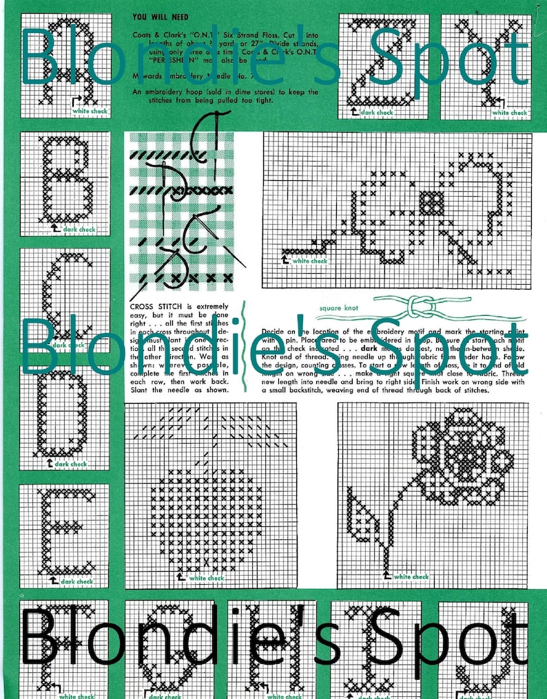 Chicken Scratch Embroidery - Cross Stitch Instructions # 1 - Rose ...