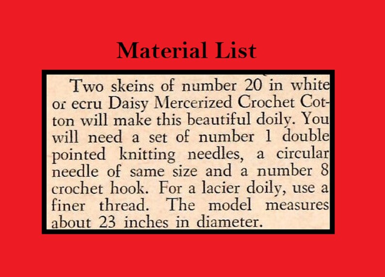 DIGITAL Knitting Pattern - Knit Flower Doily - Taken From January 1957 ...