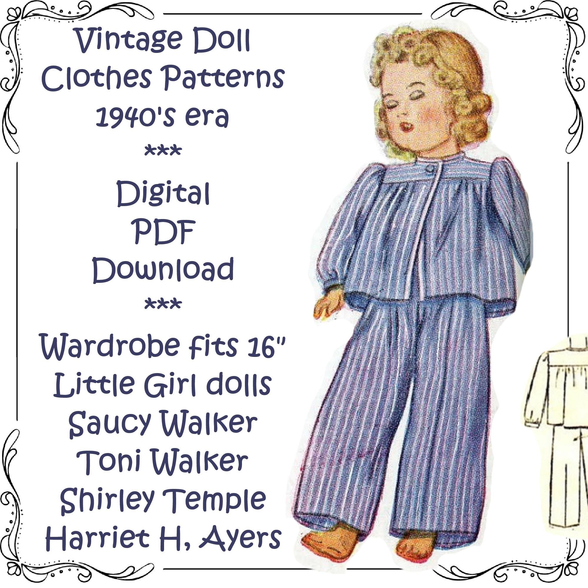 Saucy Walker 16" Doll Clothes Patterns - PDF Download for Handmade ...