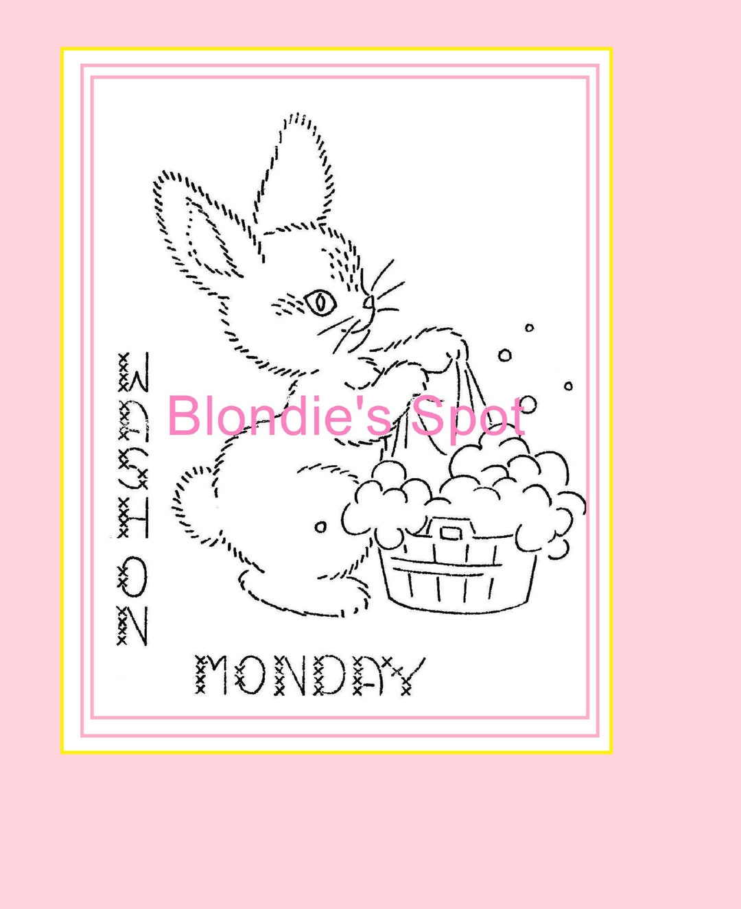 Bunnies Rabbits for Hand Embroidery Dish Towels 2090 Digital PDF File ...
