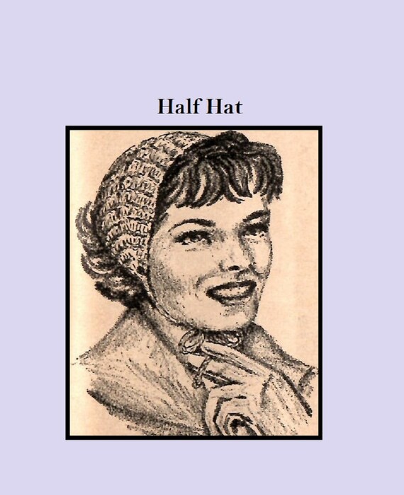 Digital Crochet Pattern Half Hat Adult Children Sizes 5911 | Etsy
