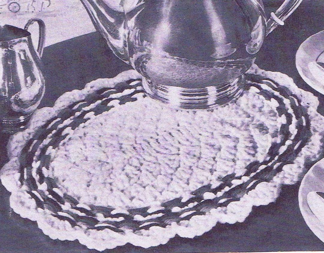Vintage Crochet PATTERN 7007 Colonial Woven Hot Pad Plate Mat 1950s PDF ...