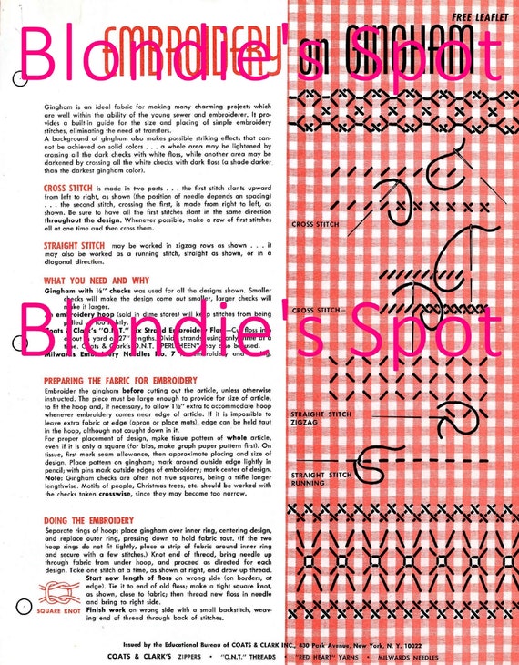 Tatting & Lacemaking Sewing & Fiber Chicken Scratch Embroidery Squares ...