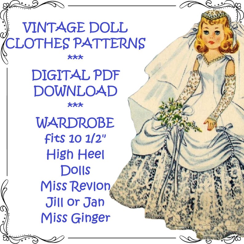 Jan or Jill Doll Clothes Pattern Fits 10 1/2" Miss Revlon or Miss ...