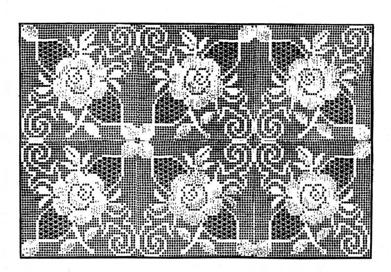 Rose Filet Motif Crochet Pattern 7120 for Scarfs Cloths Bed - Etsy