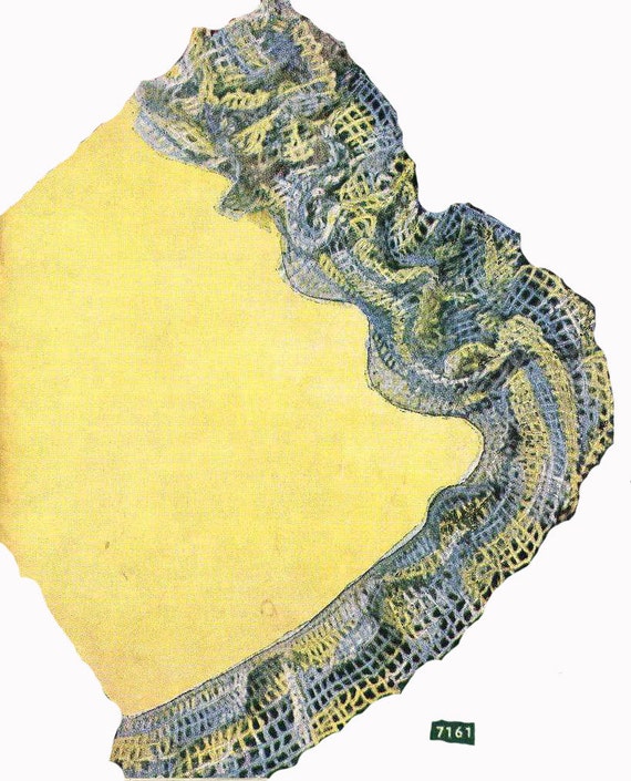 Double Ruffle Crochet Edge PATTERN for Handkerchief 7161 | Etsy