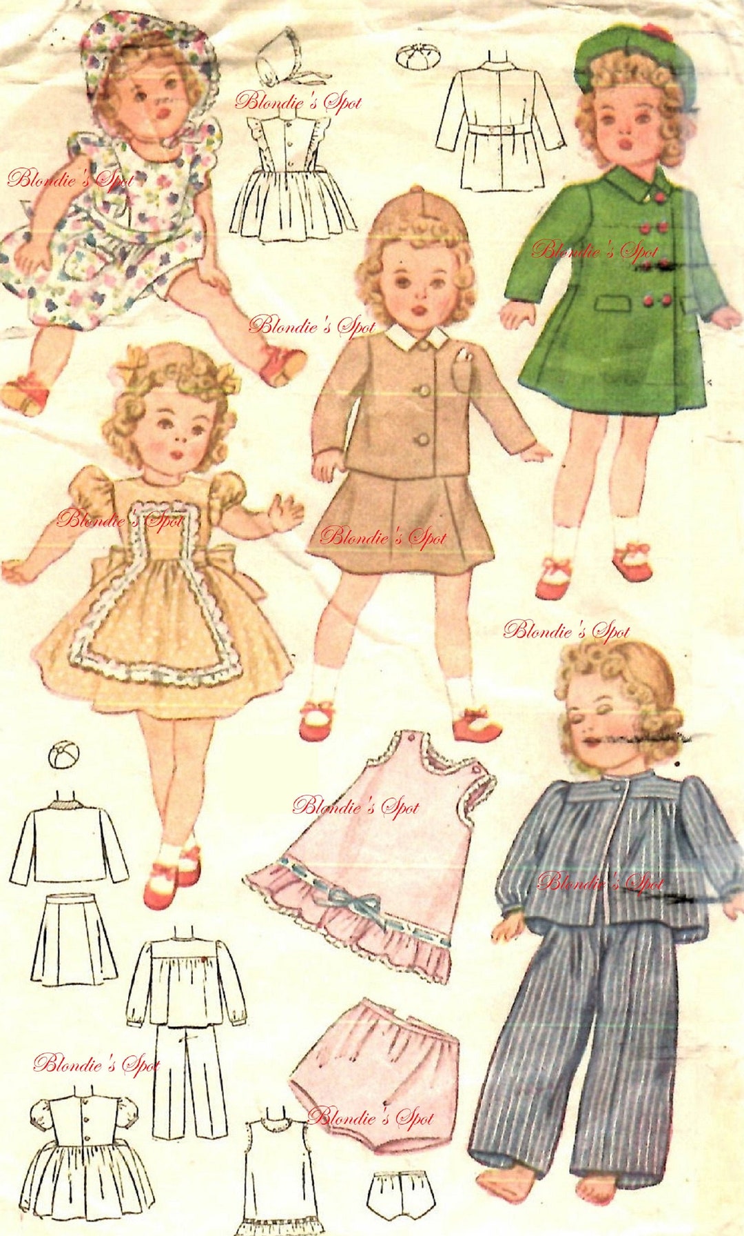 Vintage Doll Clothes PATTERN 2538 for 20" Saucy Walker, Mary Hartline ...
