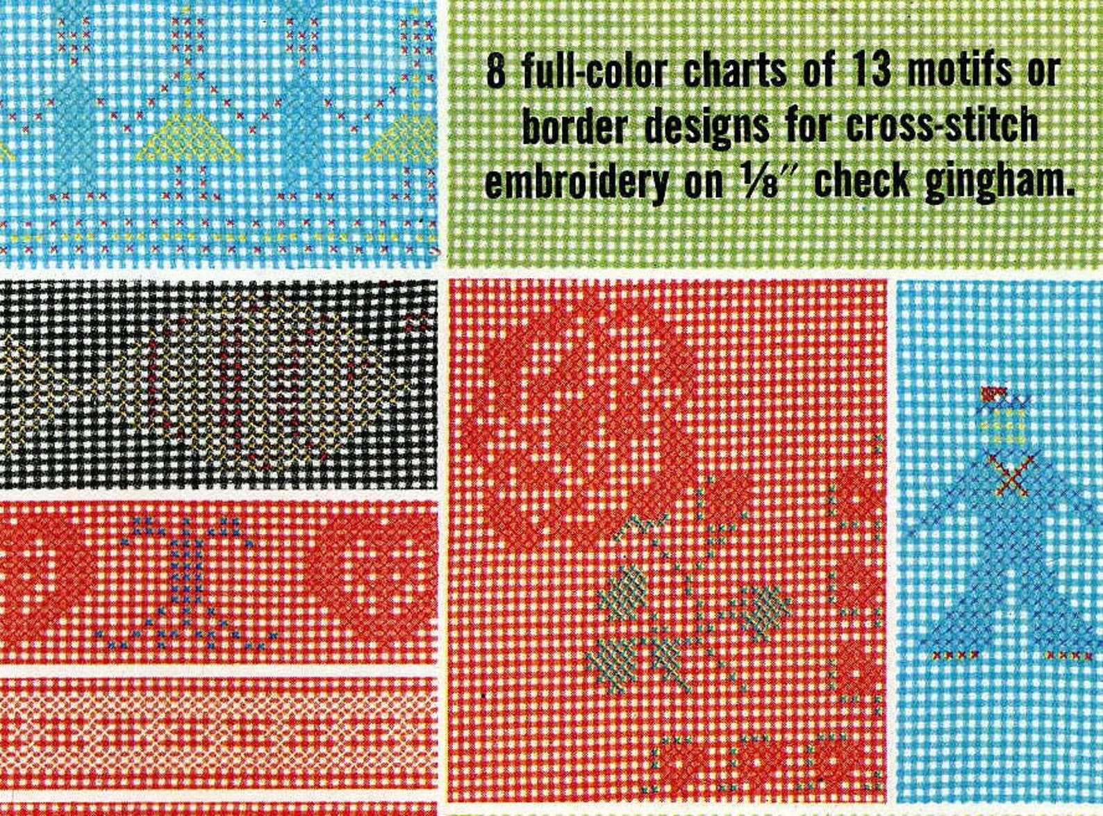 1950s Chicken Scratch or Gingham Check Designs 4726 Heart - Etsy