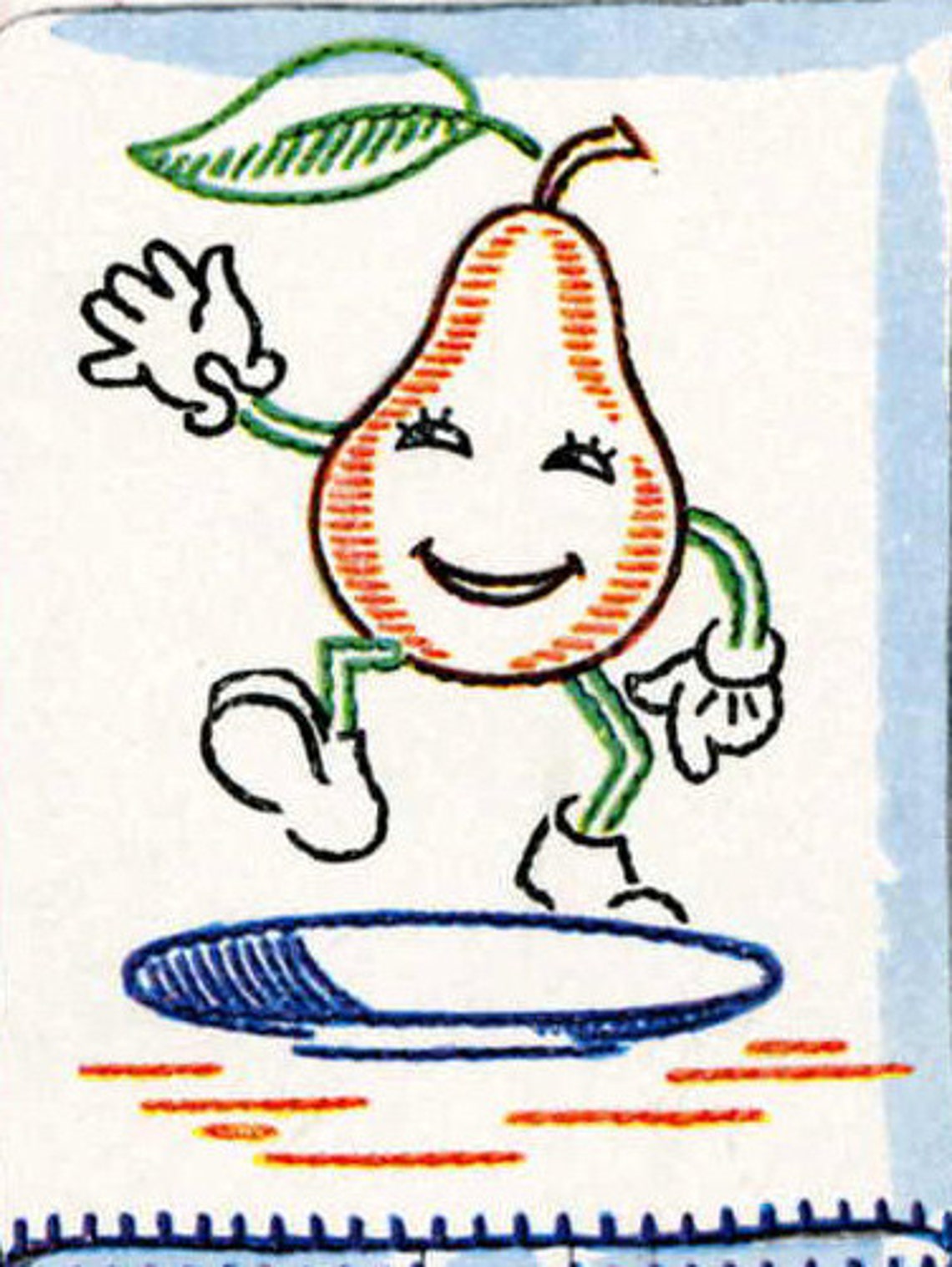 Hand Embroidery 1419 Animated Playful Fruit Dancing Plums | Etsy