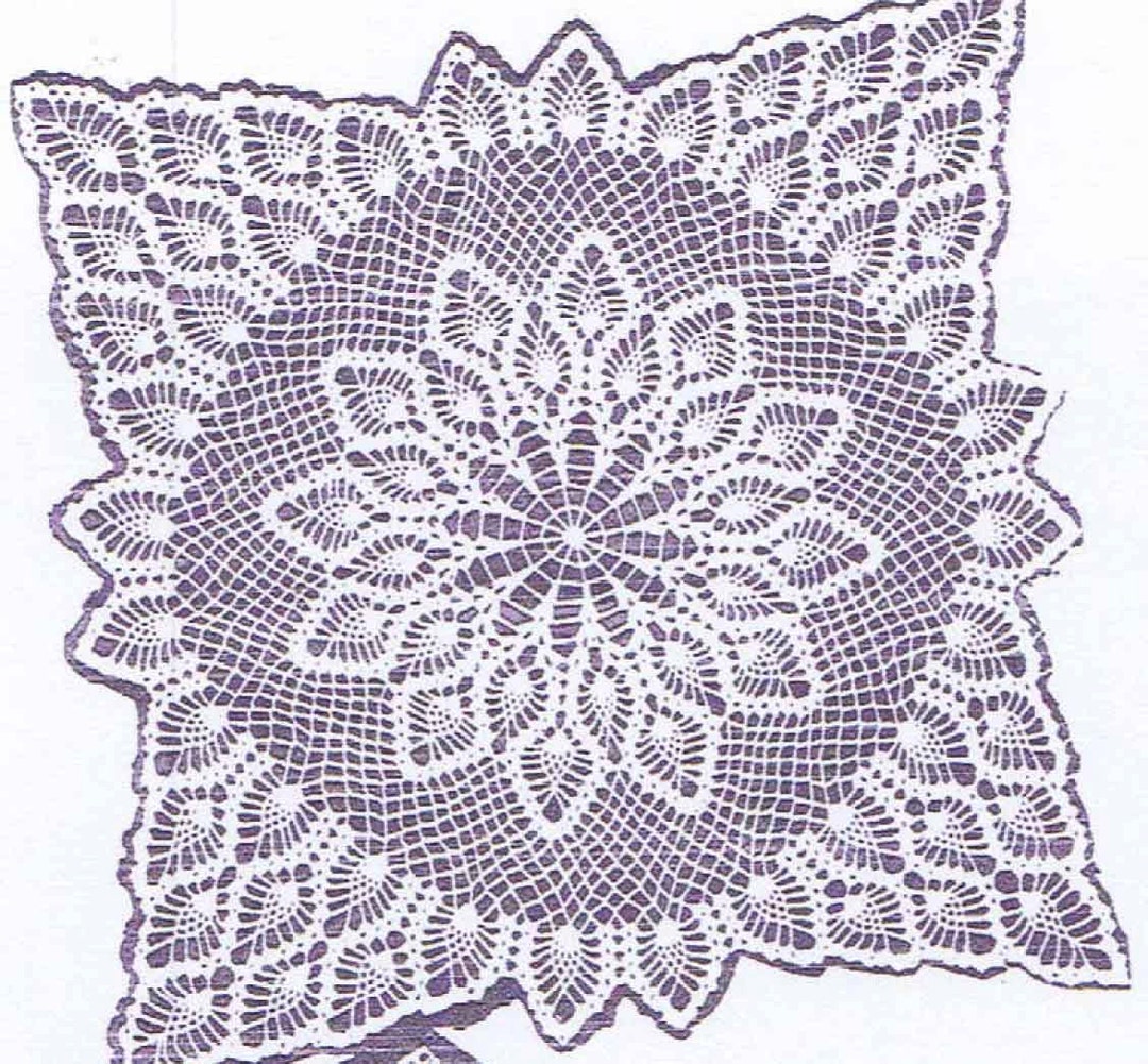 Digital Crochet Pattern - 7277 TV Doily Crochet PATTERN 24" X 24" Doily ...