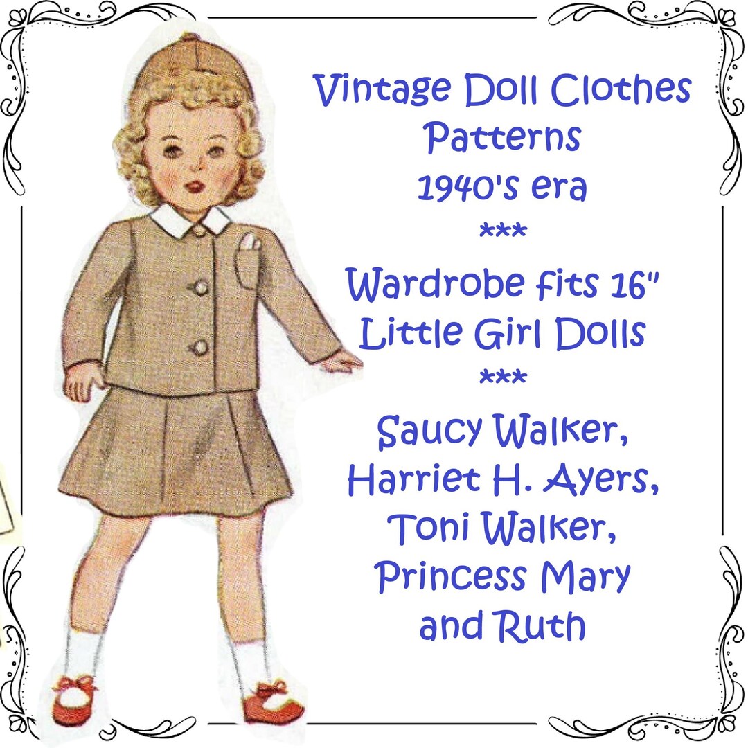 Toni Walker 16" Doll Clothes Patterns - PDF Download for Handmade Gifts ...