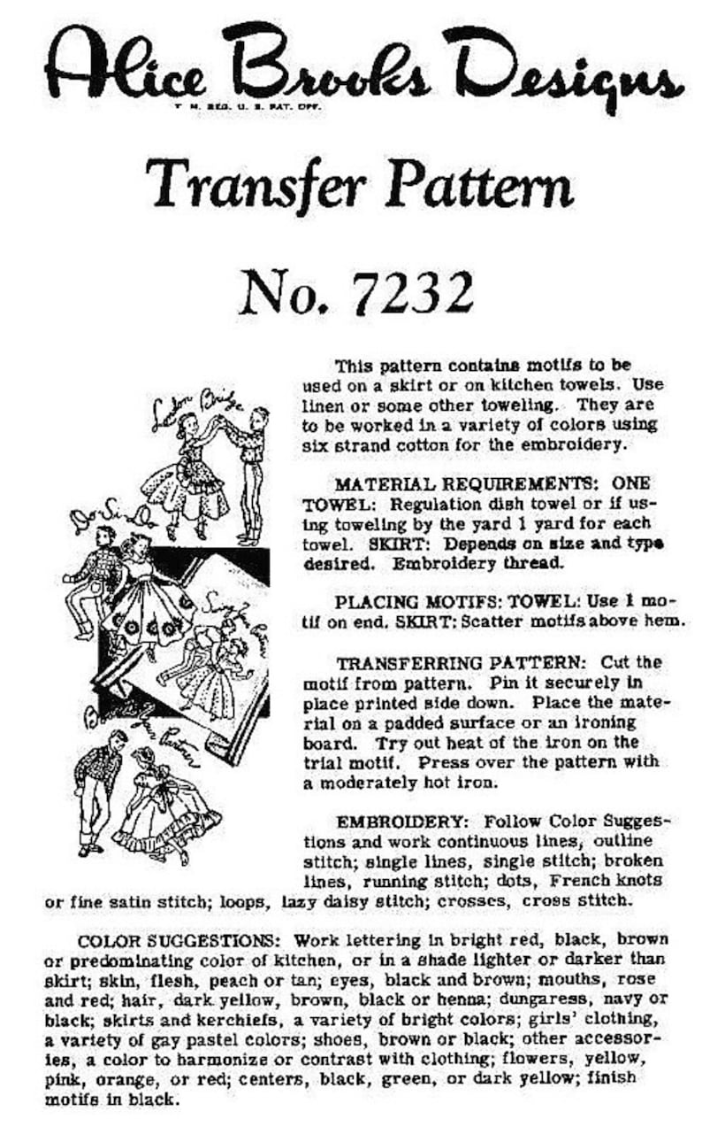 Embroidery Pattern 7232 Square Dancing Men & Women to Embroidery on ...