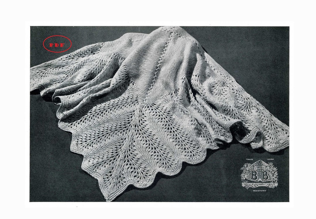 Vintage Knitting Patterns for Baby Afghans 555 - Lace Border & 590 ...