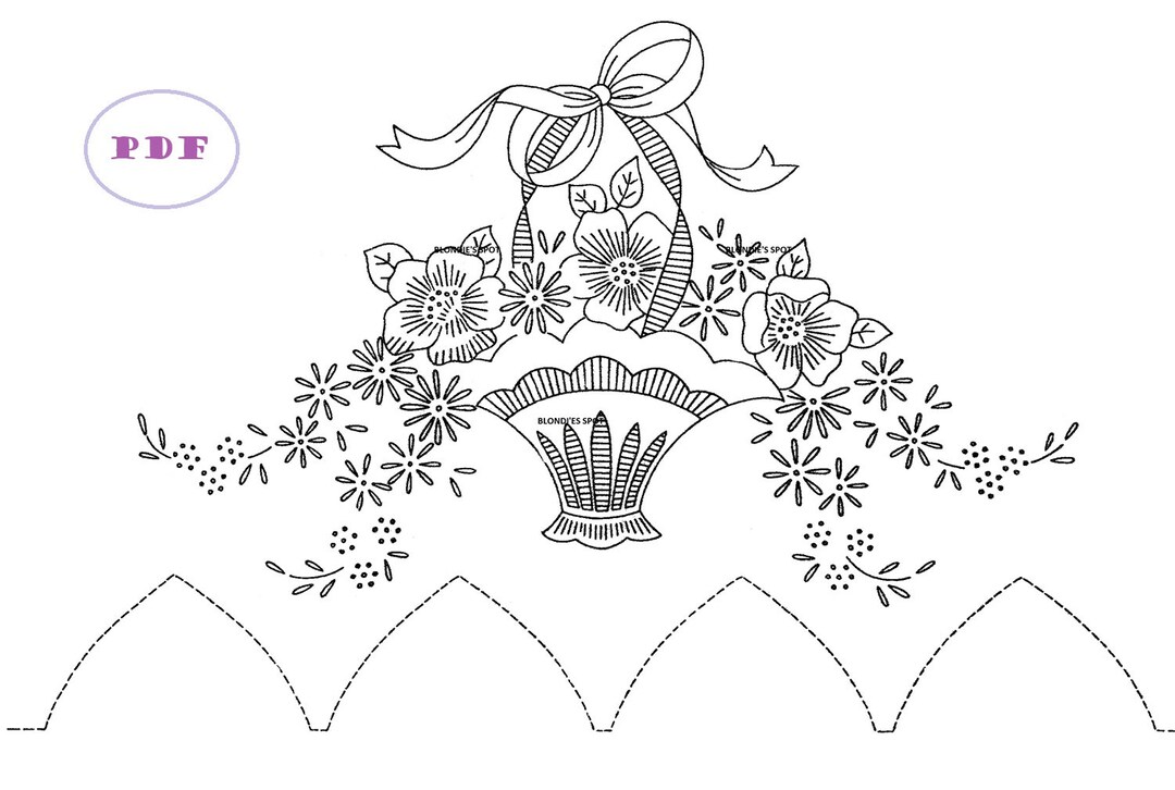 Retro Hand Embroidery & Crochet Pattern 7419 - 3 Pillowcase Designs ...