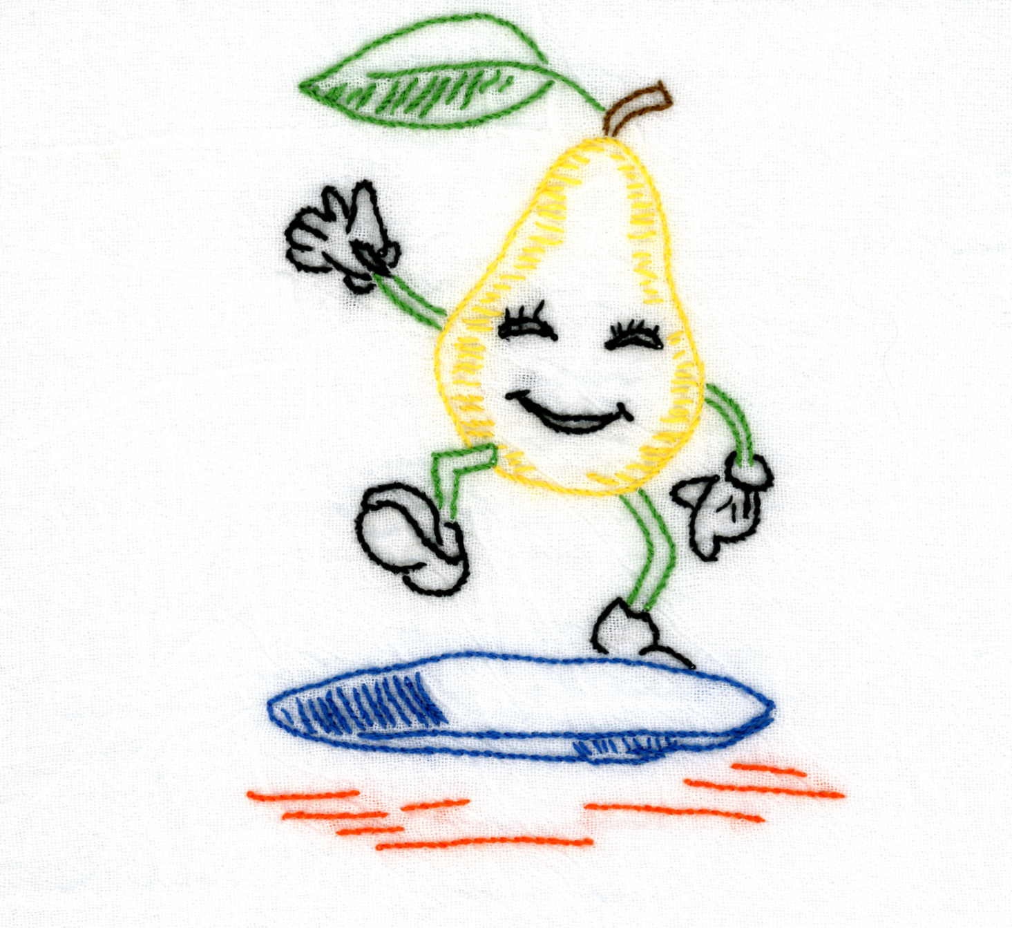 Hand Embroidery 1419 Animated Playful Fruit Dancing Plums - Etsy