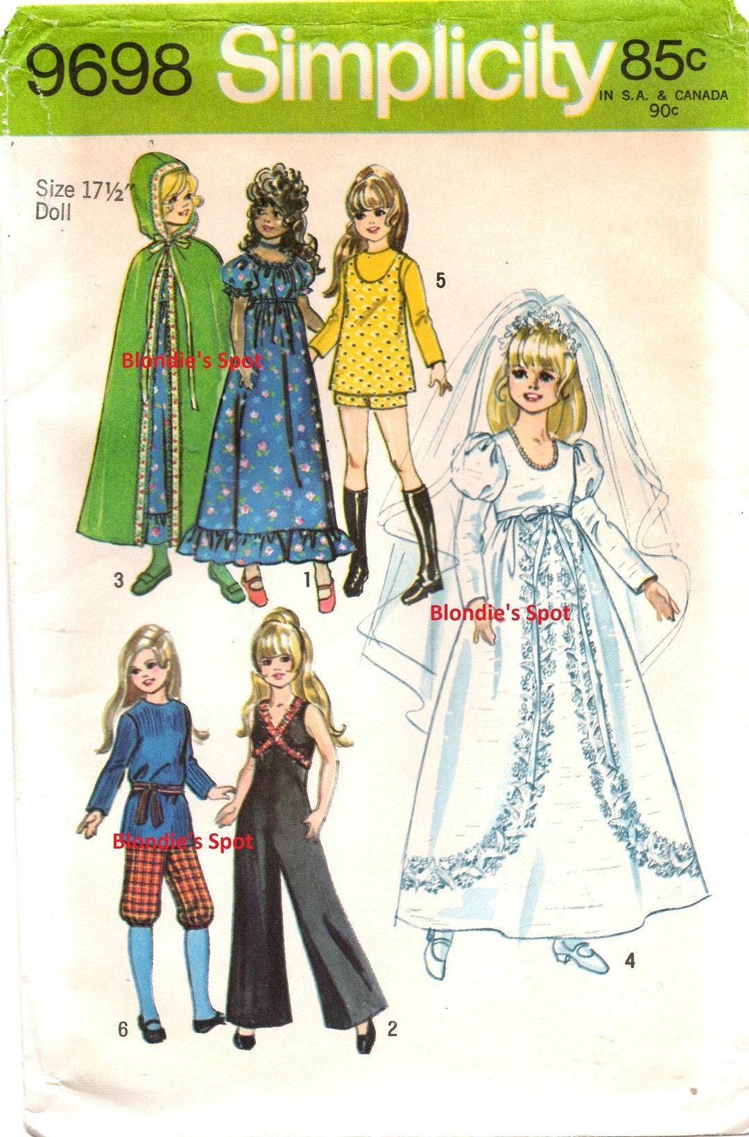 Doll Clothing PATTERN in Digital PDF Format 9698 for 17 - Etsy
