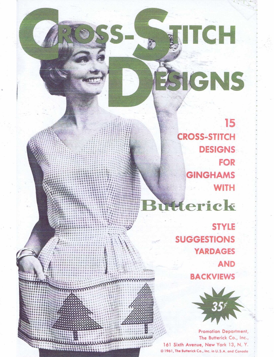 Chicken Scratch Cross Stitch PATTERN for Gingham Checked Fabric Borders ...