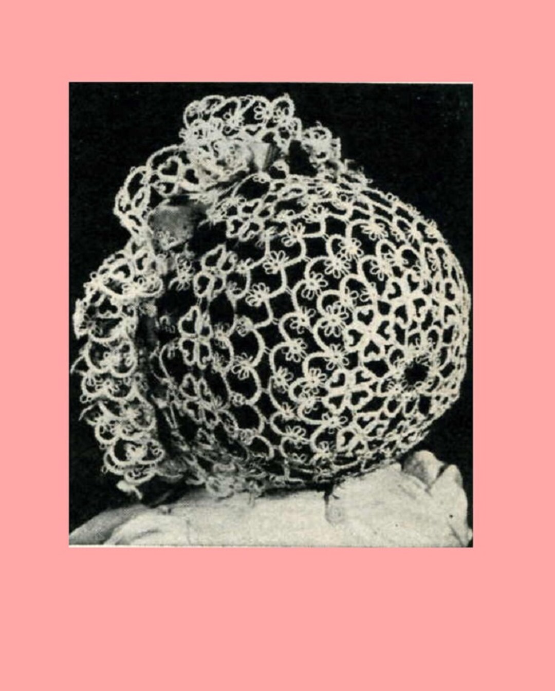 Tatting PATTERN for Christening Bonnet for Baby Taken From 1950s ...