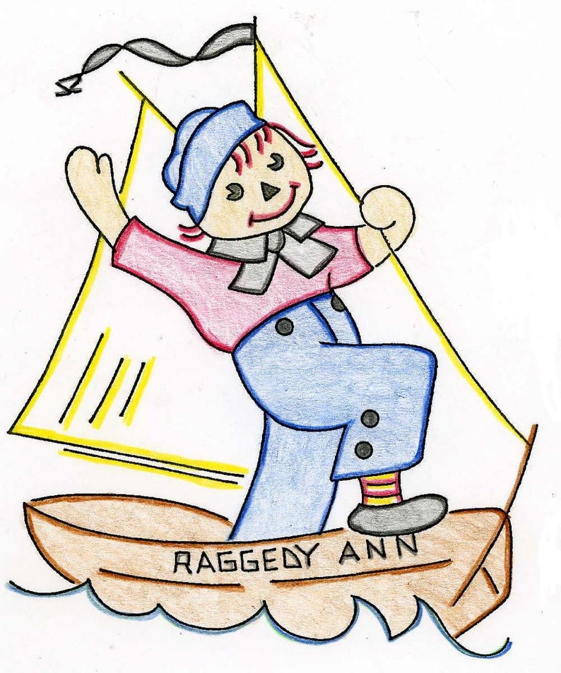 PATTERN 1063 Raggedy Ann and Andy for a Quilt Vintage Hand Embroidery ...