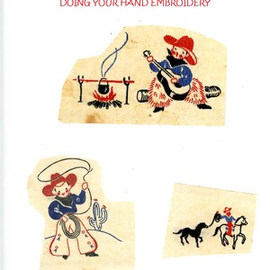Retro Hand Embroidery Pattern 104 50s Little Cowboys & the Sheriff ...