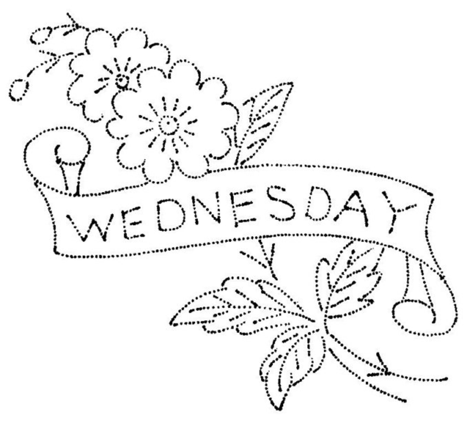 Digital Vintage Hand Embroidery PATTERN Flowers With Days of the Week ...