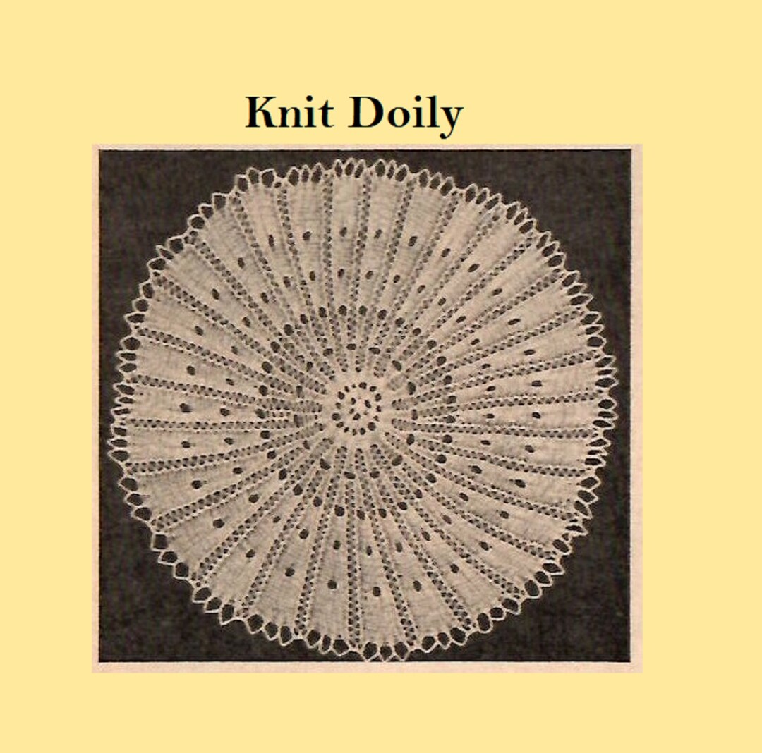 DIGITAL Knitting Pattern - Knit Doily - Taken From November 1959 ...