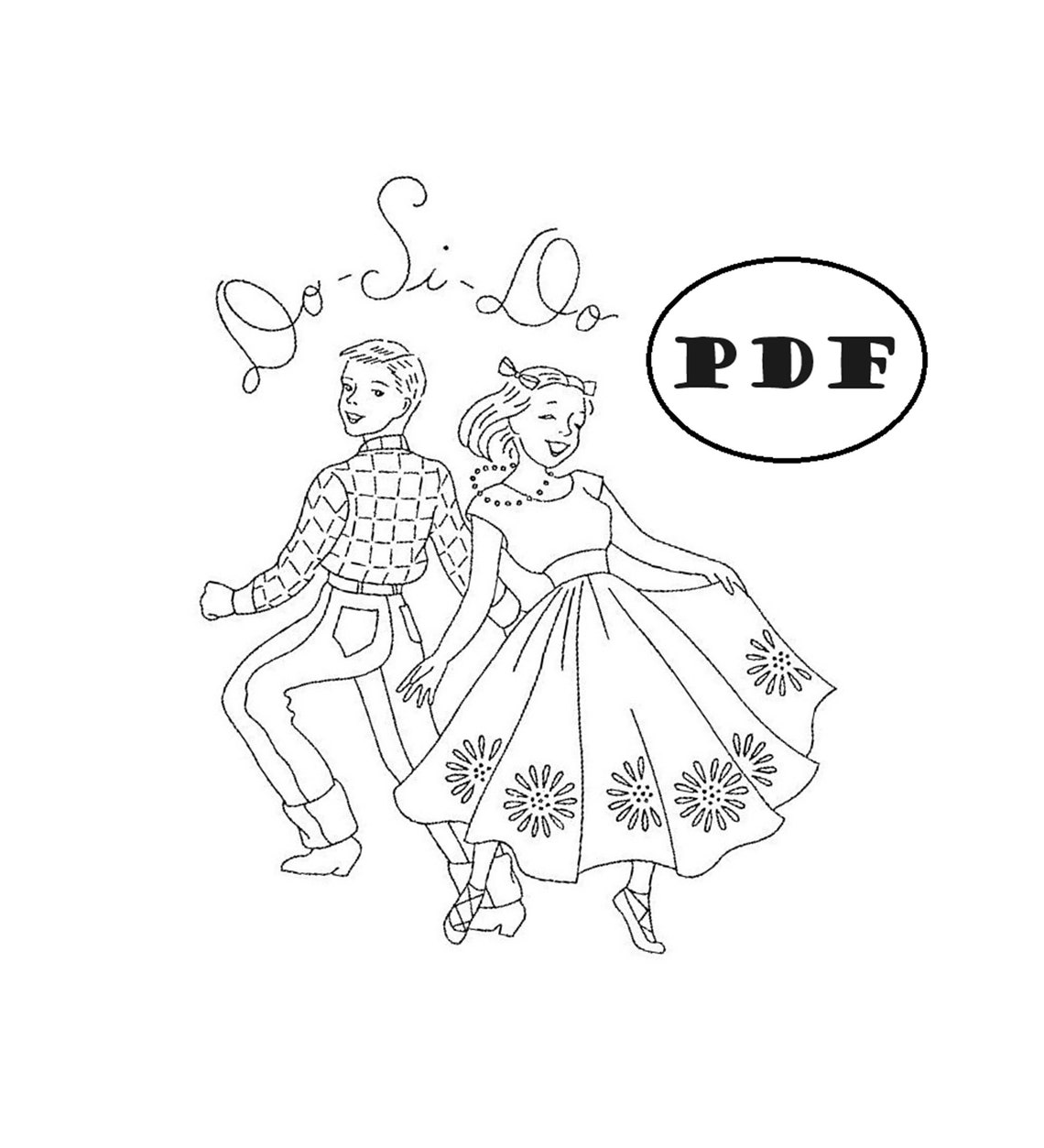 Embroidery Pattern 7232 Square Dancing Men & Women to Embroidery on ...