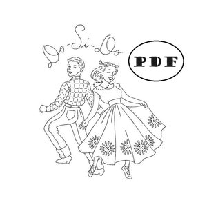 Embroidery Pattern 7232 Square Dancing Men & Women to Embroidery on ...