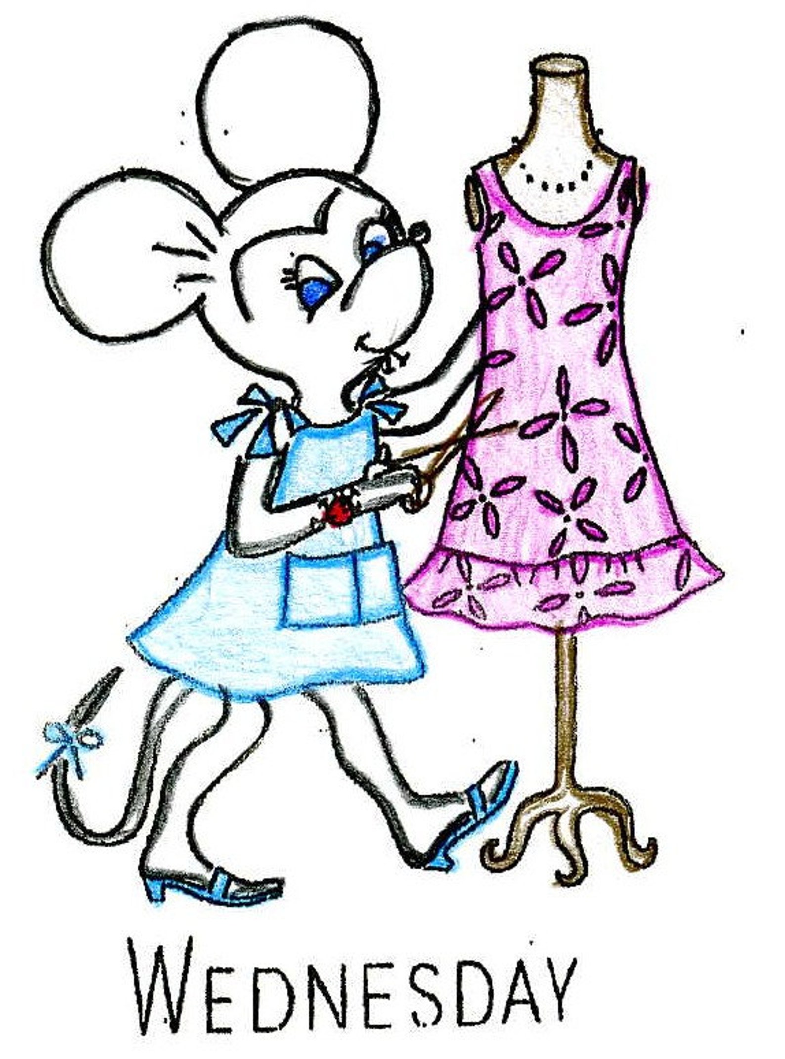 Days of the Week Hand Embroidery Mice Girl & Boy 6804 PDF | Etsy