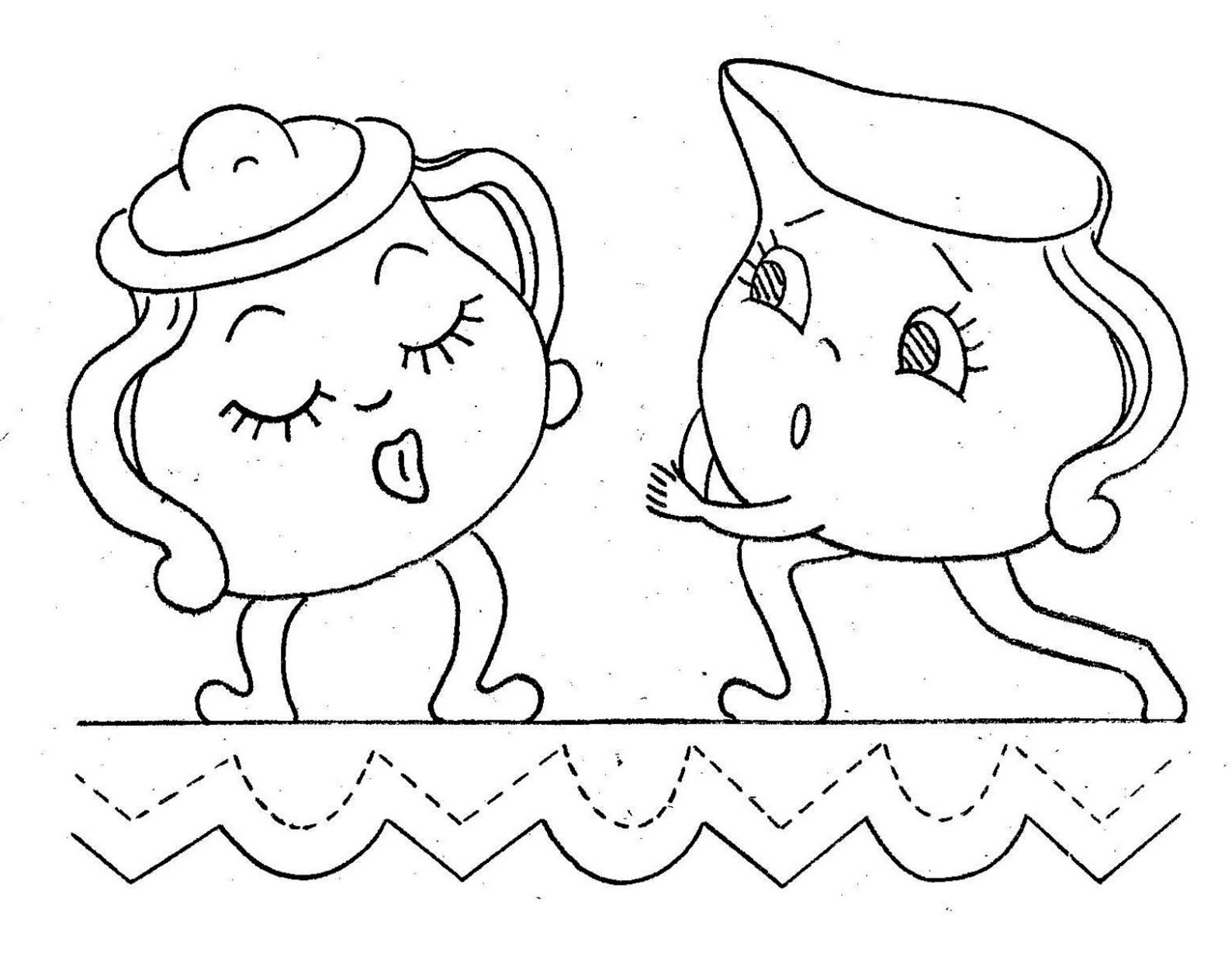 Animated Dishes for Hand Embroidery Dish Towels 9611 Digital PDF Format ...