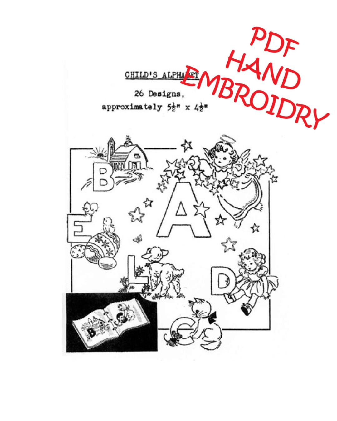 ABC Soft Book Pattern for Toddler Digital Download Hand Embroidery ...