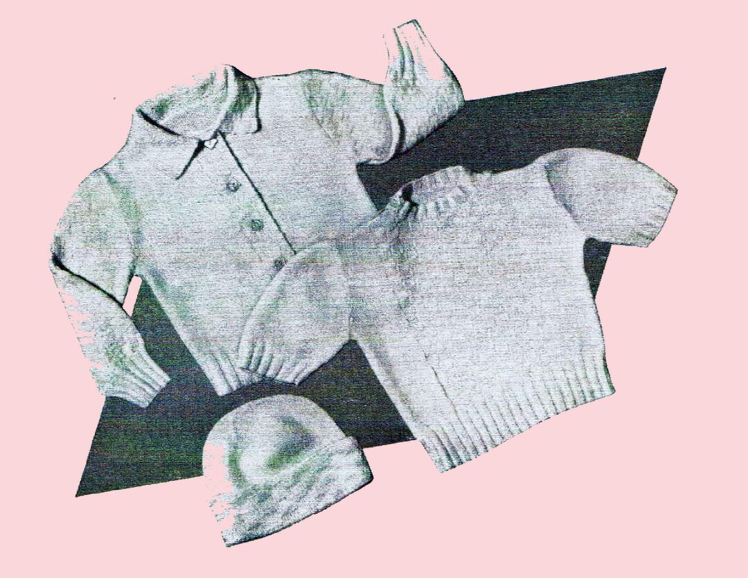 507 Knitting PATTERN for Baby a Darling Cardigan Short Sleeve Sweater ...