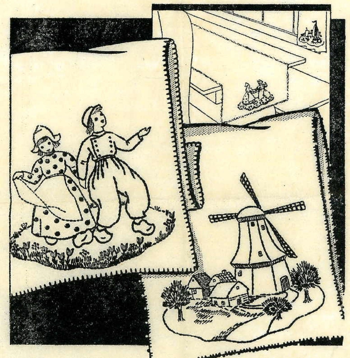 Digital Hand Embroidery 1248 Dutch Boys & Girls Windmill Farm - Etsy