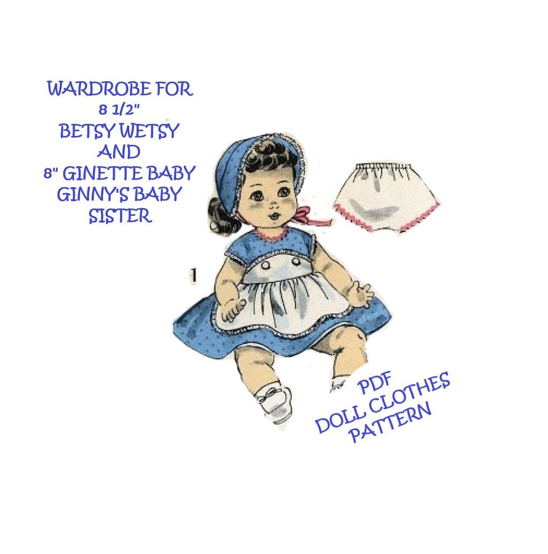 Vintage-inspired Betsy Wetsy Doll Clothes Patterns for 8 1/2" Baby ...