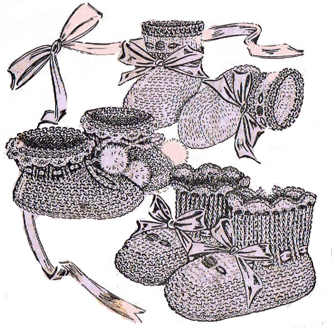 Baby Booties Drawing