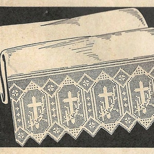 Altar Cloth Lace Crochet PATTERN 5901 Beautiful Crosses in Filet ...