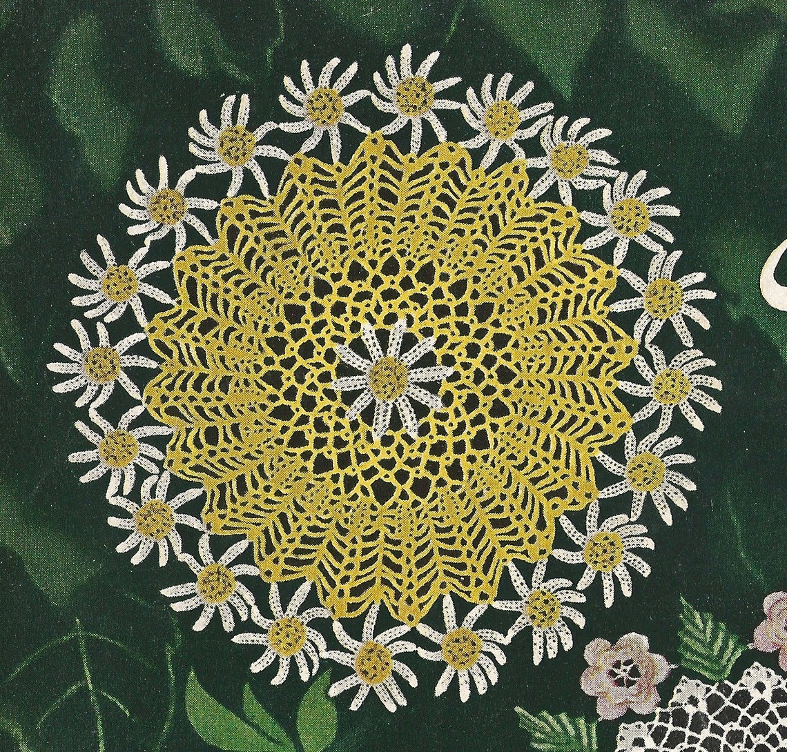 Daisy Doily Crochet PATTERN From a Star Book # 64 Floral Doily Pattern ...