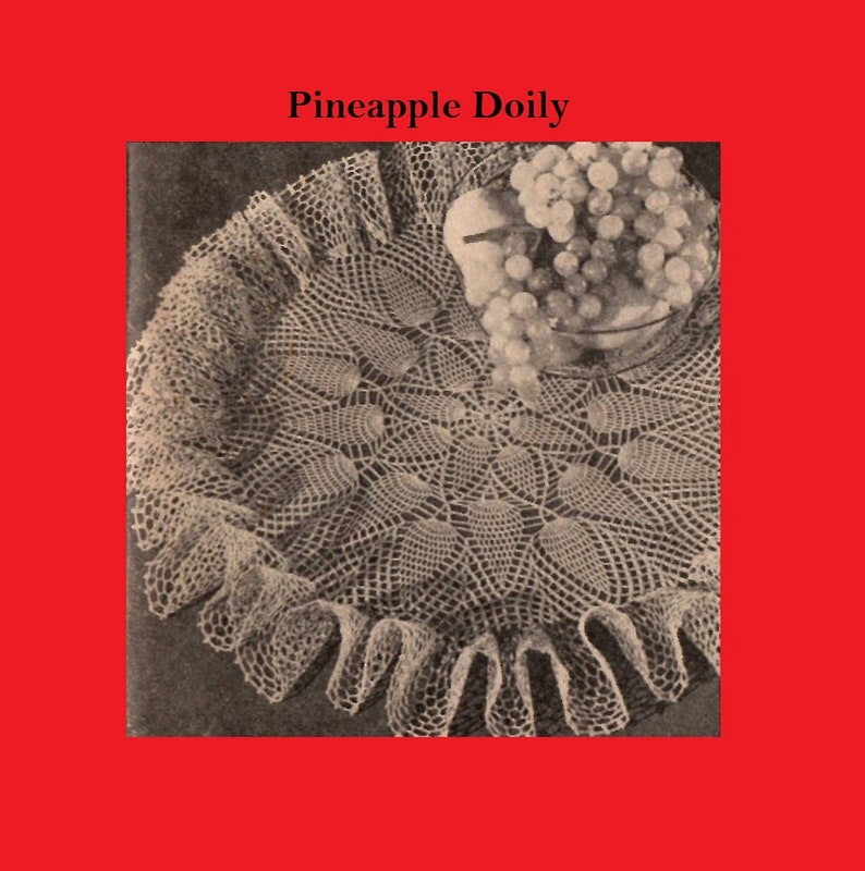Digital Crochet Pattern - 21" Ruffle Pineapple Doily 5911 Taken From ...