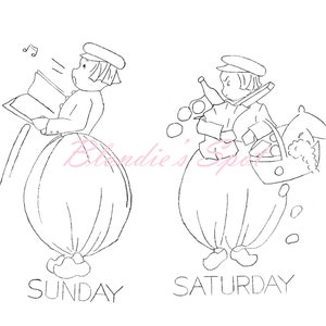 Dutch Boy 135 Vintage Digital Hand Embroidery PATTERN Dutch Boys for ...