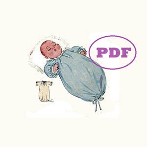 Vintage Retro Doll Clothing Pattern - PDF Download - 2659 for 18" Baby ...