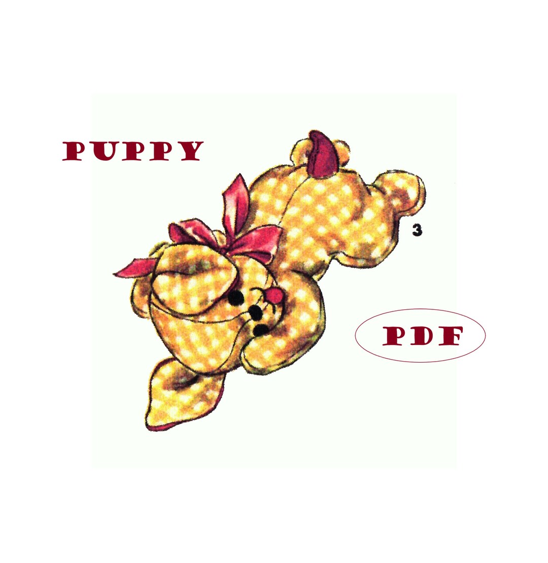 Vintage / Retro Toy Pattern - 14" Tall Sleeping Stuffed Animals & Baby ...