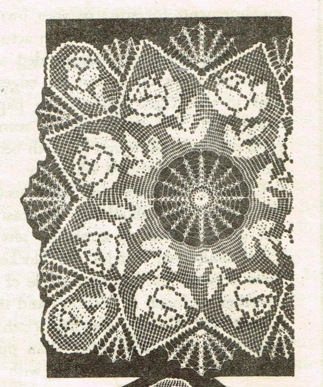 Old Crochet PATTERN Design 7069 TV Cover Square Doily 3 Different Sizes ...
