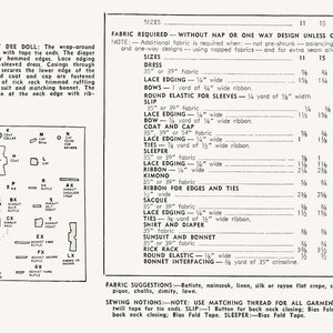 Vintage Retro Doll Clothing Pattern - PDF Download - 2659 for 18" Baby ...